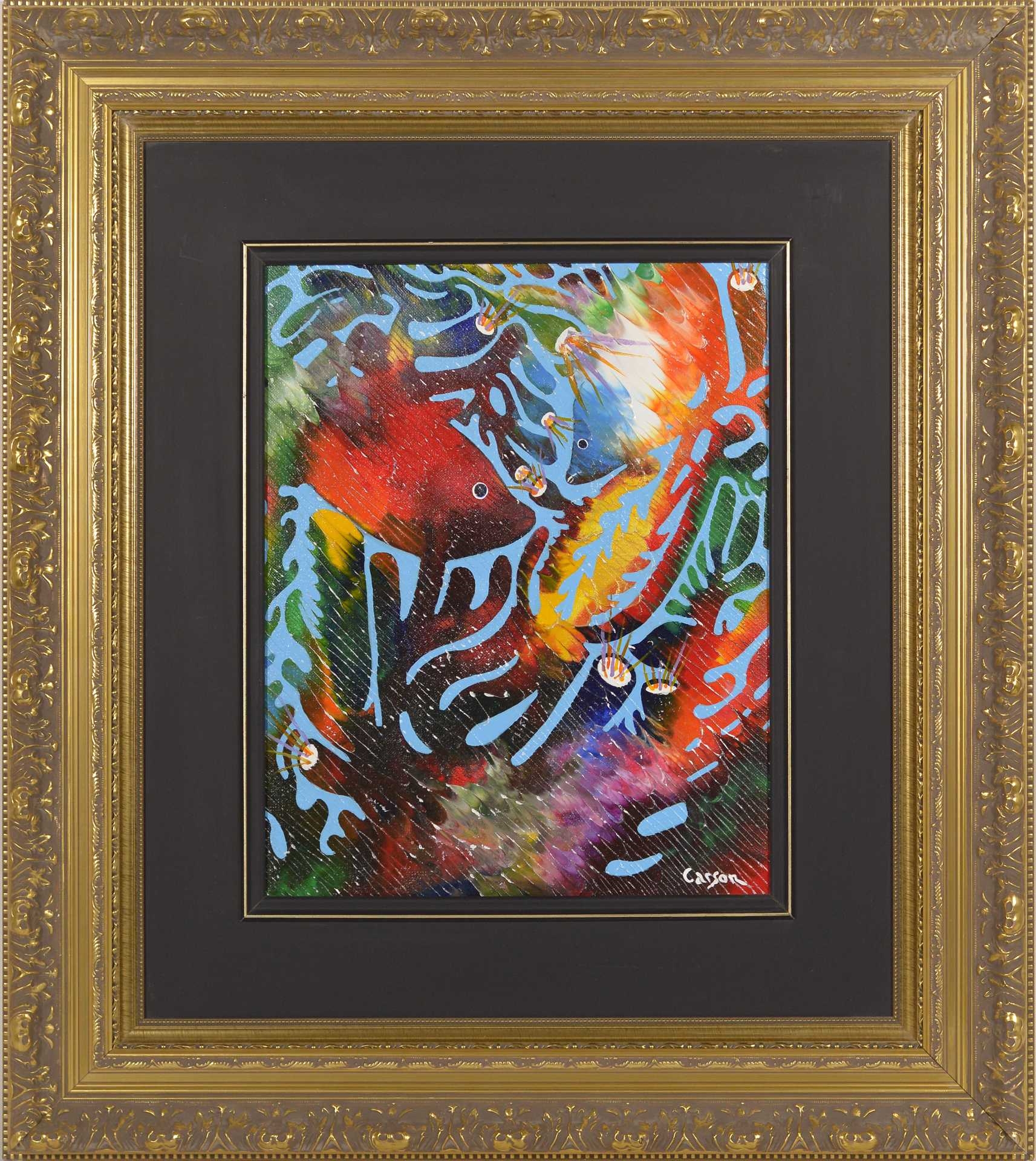 Charles Carson | Vie marine Acrylique sur toile, signée en bas à droite ...