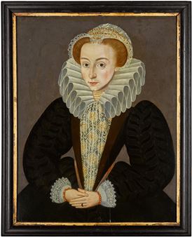 British School, 16th Century | Portrait of a young woman in a lace ...
