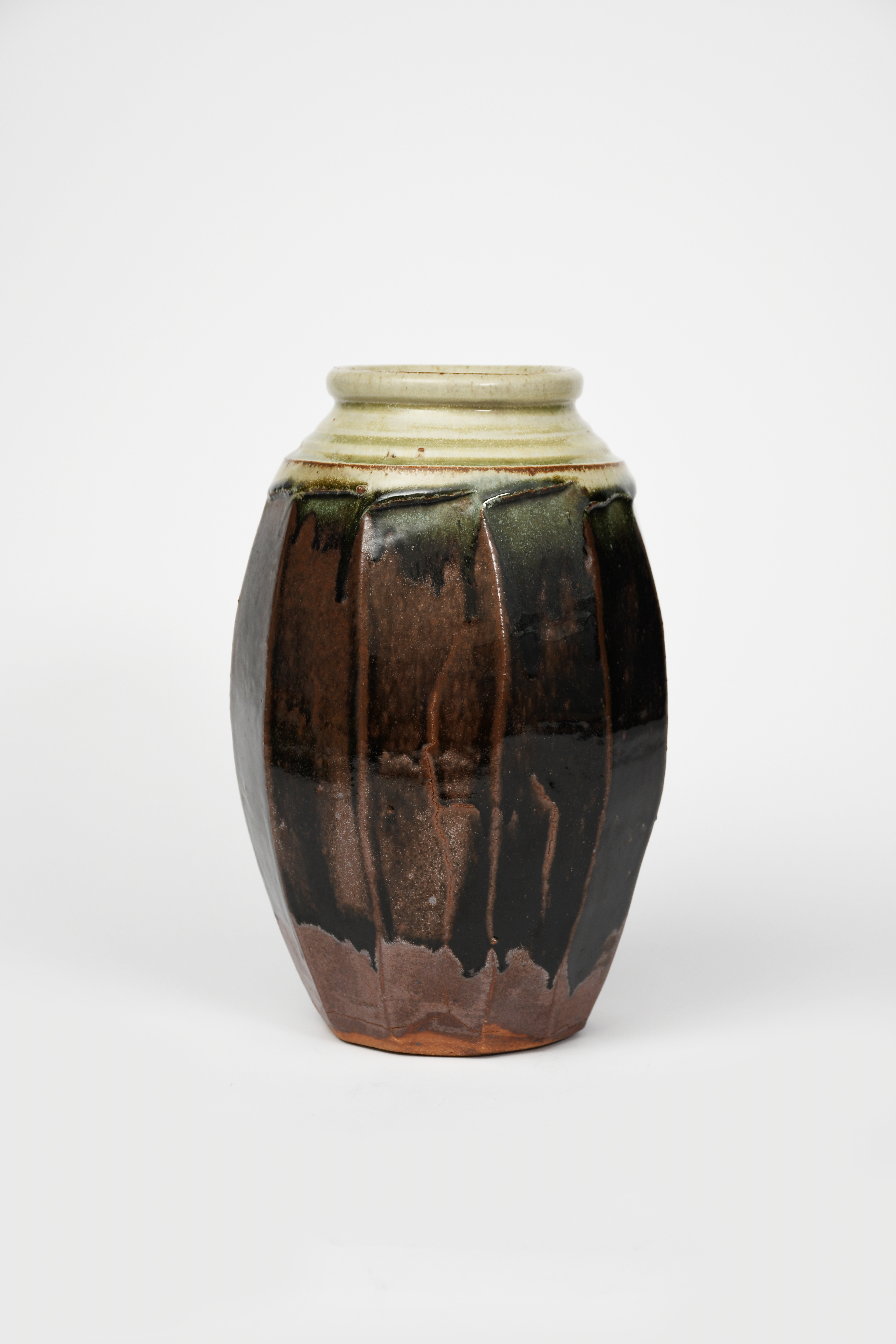 Richard Batterham | a cut-sided stoneware lily vase, glazed ash to the ...