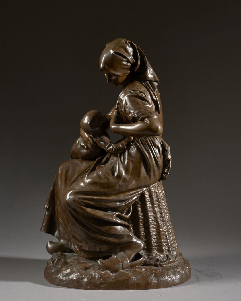 Aimé Jules Dalou | Paysanne française allaitant son enfant (1838 - 1902 ...
