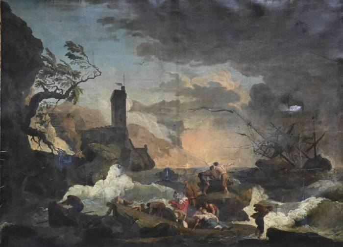 Claude-Joseph Vernet | Rocky coastal landscape with a shipwreck and ...