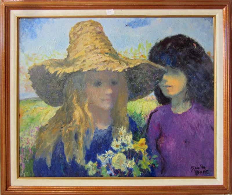 Martha Moore | Two Girls in the Sun, | MutualArt