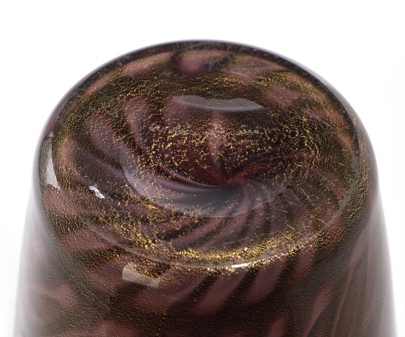 Archimede Seguso | A large purple glass vase inlaid with patterns and ...