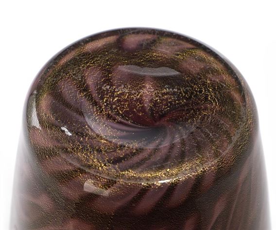 Archimede Seguso | A large purple glass vase inlaid with patterns and ...