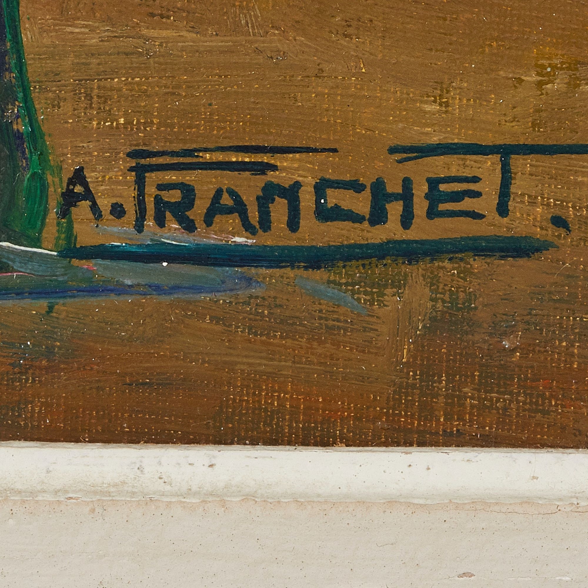 Andre Franchet | A Village Square with Painter | MutualArt