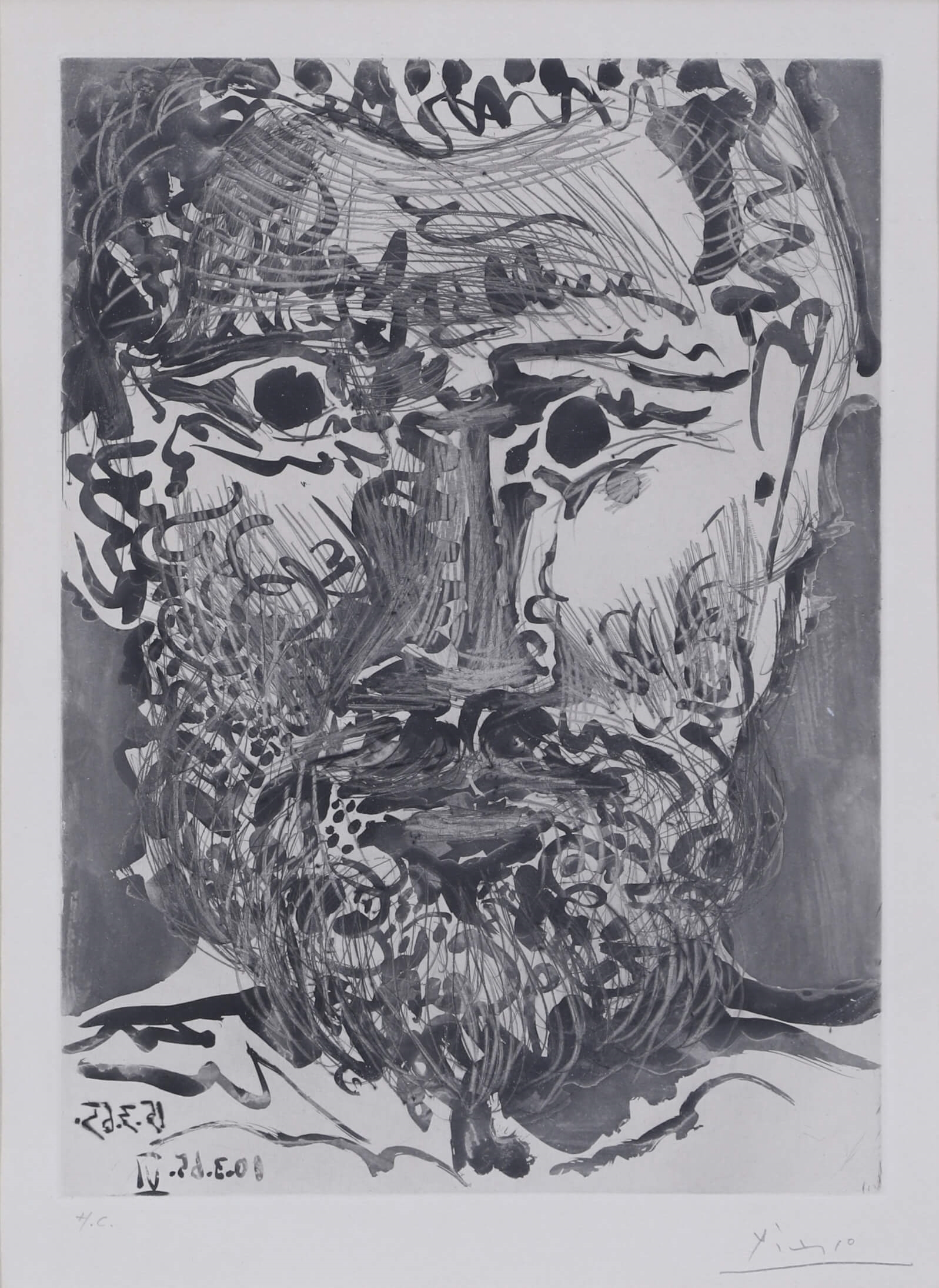 Pablo Picasso | Tête d’homme barbu, extrait de Sable Mouvant de Pierre ...