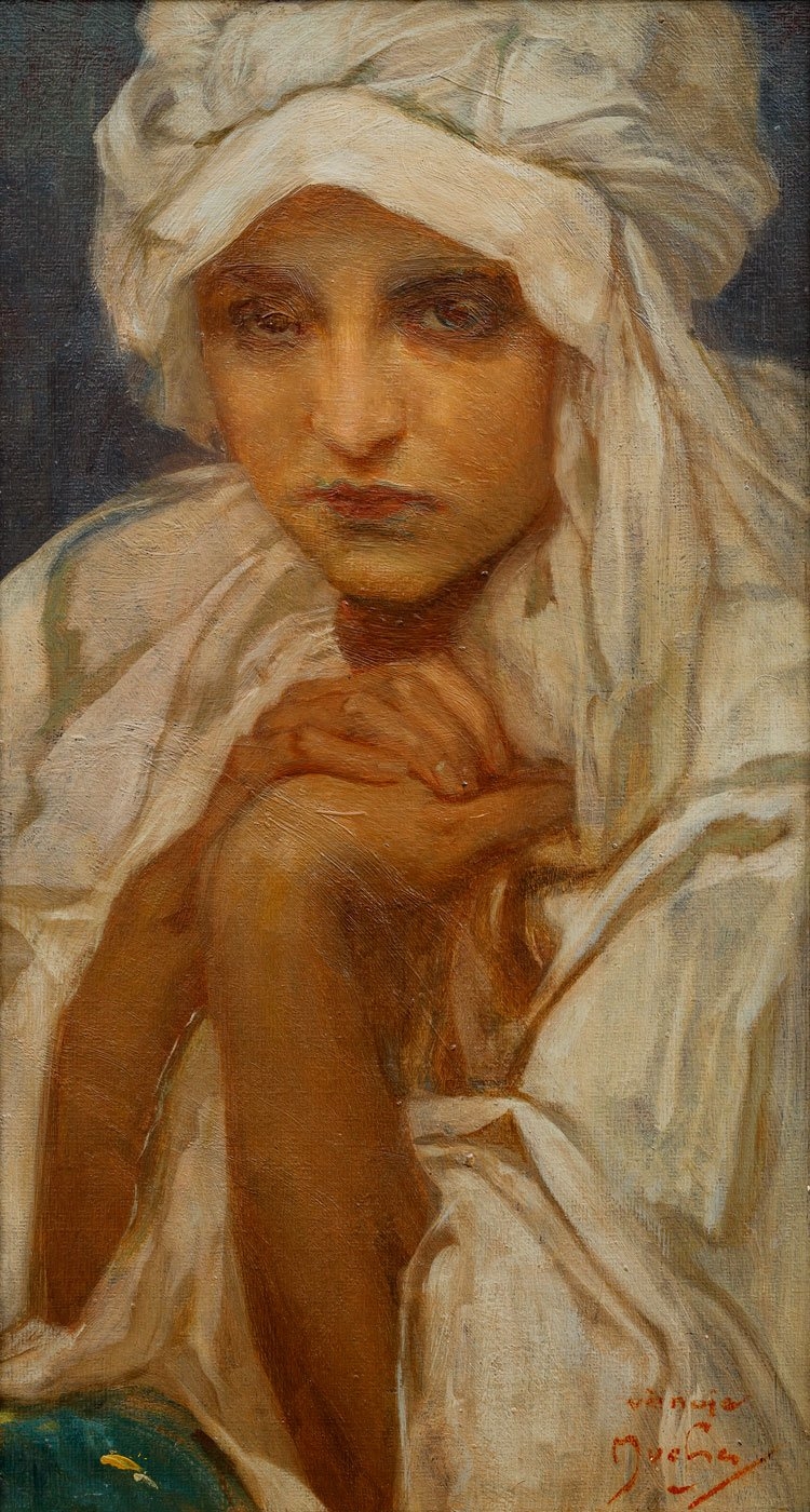 Alphonse Mucha | Portrait of a Young Woman (1920) | MutualArt