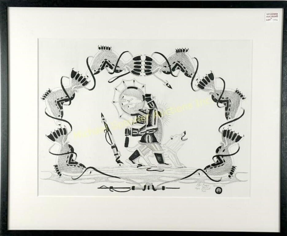 Peter Ragee | UNTITLED - HUNTER AND HOWLING DOG (1983) | MutualArt