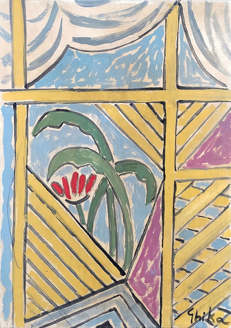 Nikos Hadjikyriakos-Ghika | Balcony with flowers and trellis | MutualArt