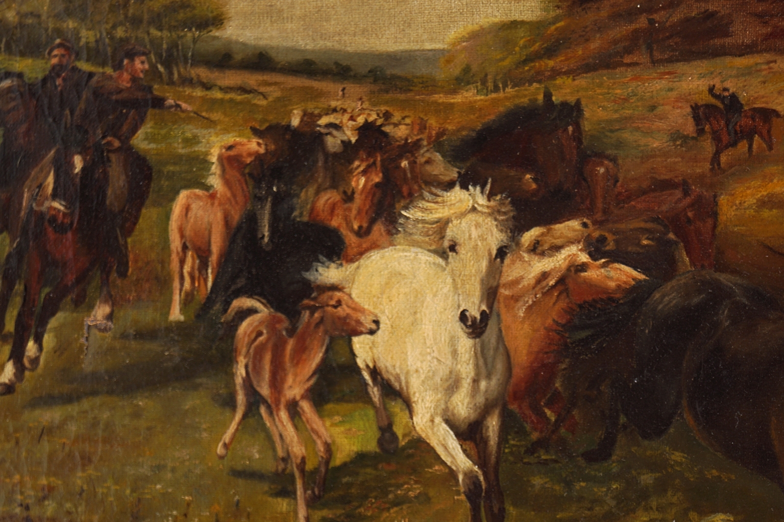 English School | Stampeding horses | MutualArt