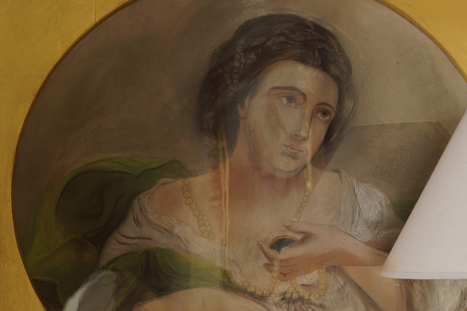 English School | Portrait of a young girl holding a locket | MutualArt