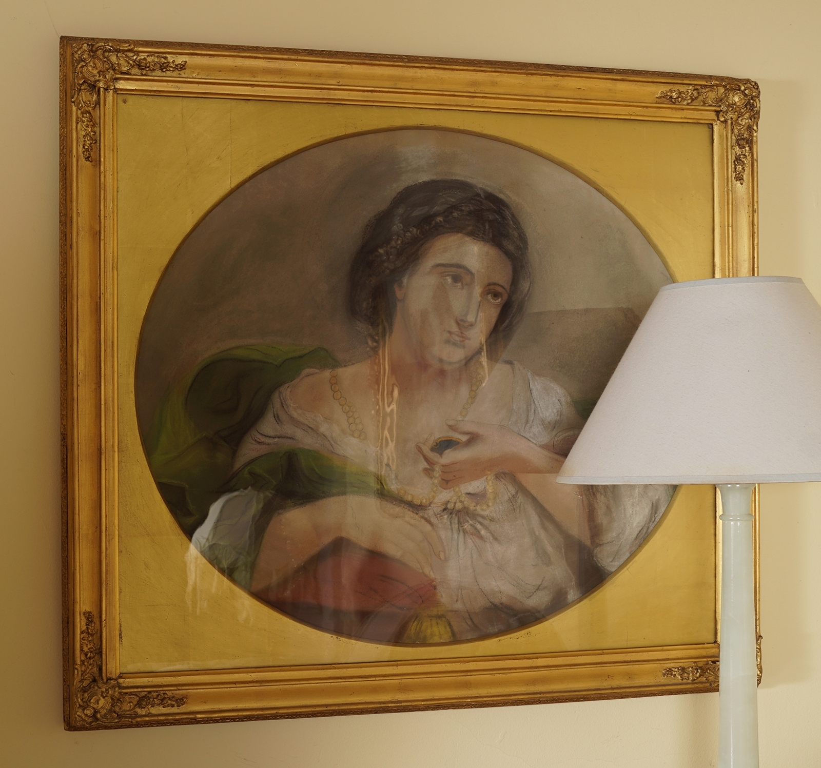 English School | Portrait of a young girl holding a locket | MutualArt