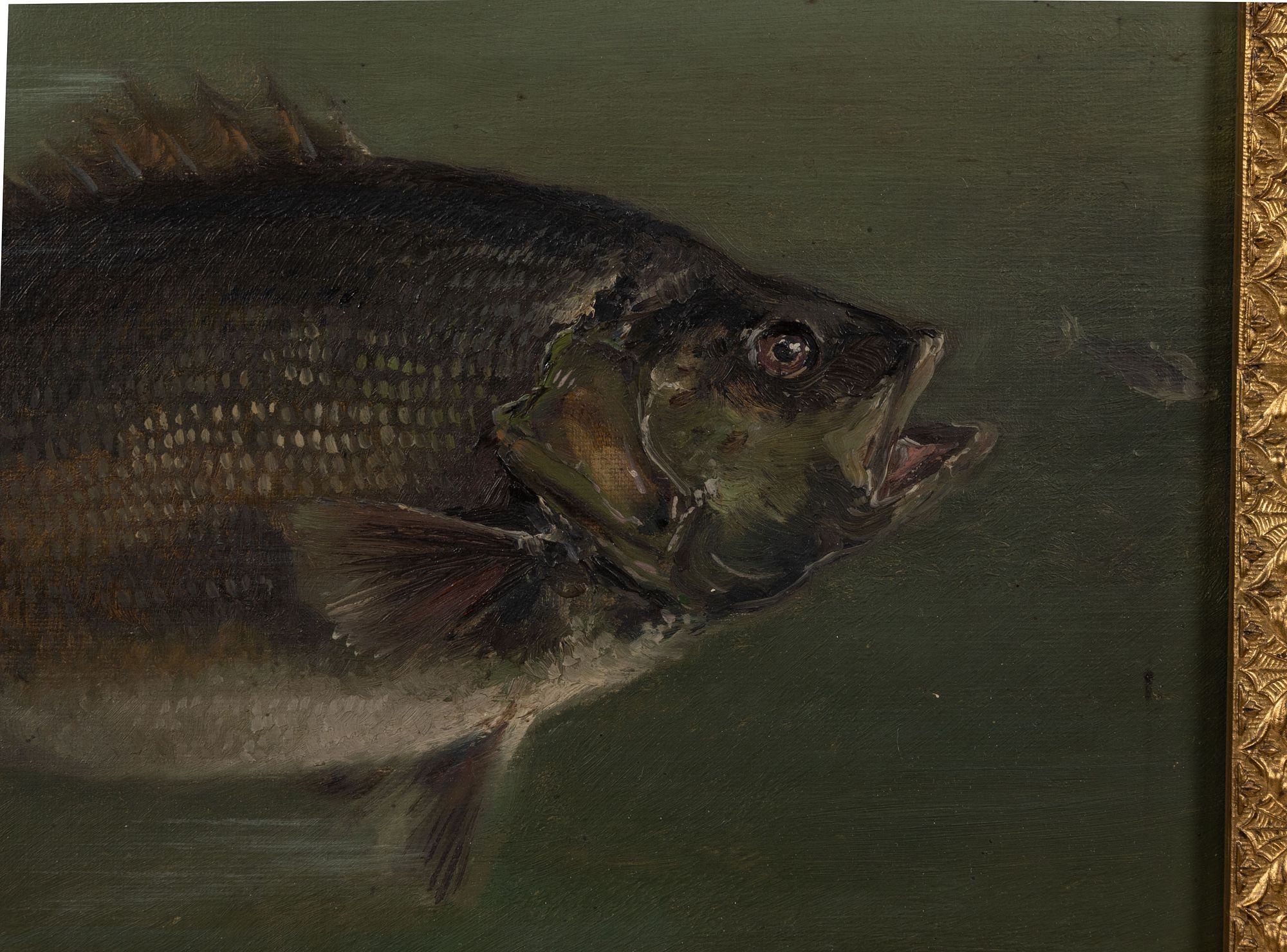 Raphael Beck | FOLK ART SPORTING SCENE, depicting a bass (19th Century ...