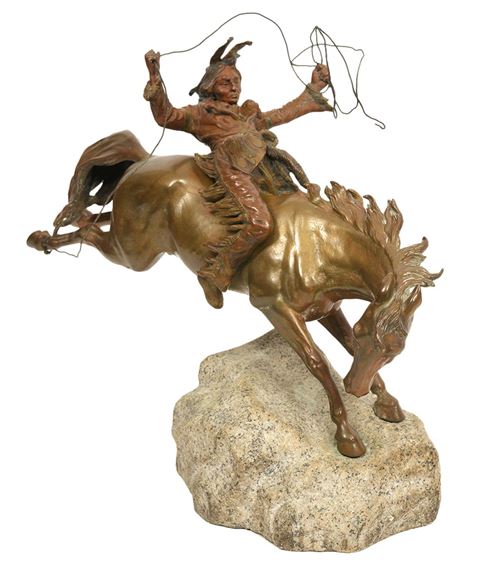 Carl Kauba | Carl Kauba Bronze Native American on Horseback | MutualArt