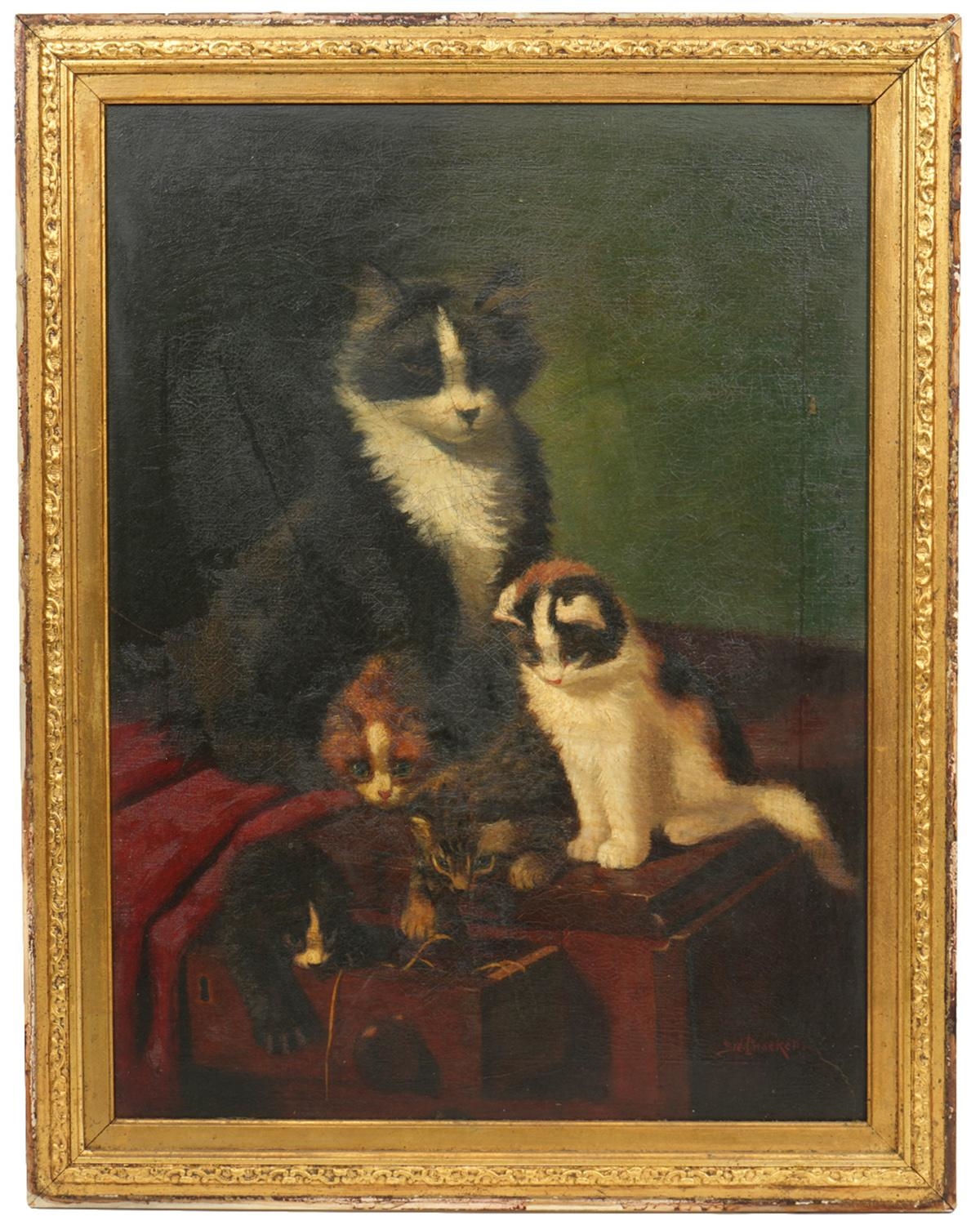 Sidney Lawrence Brackett | Sidney Lawrence Brackett Kittens Oil ...