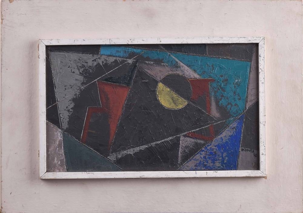 Erhard Hippold | Geometrische Komposition mit hellblauem Dreieck (70 ...