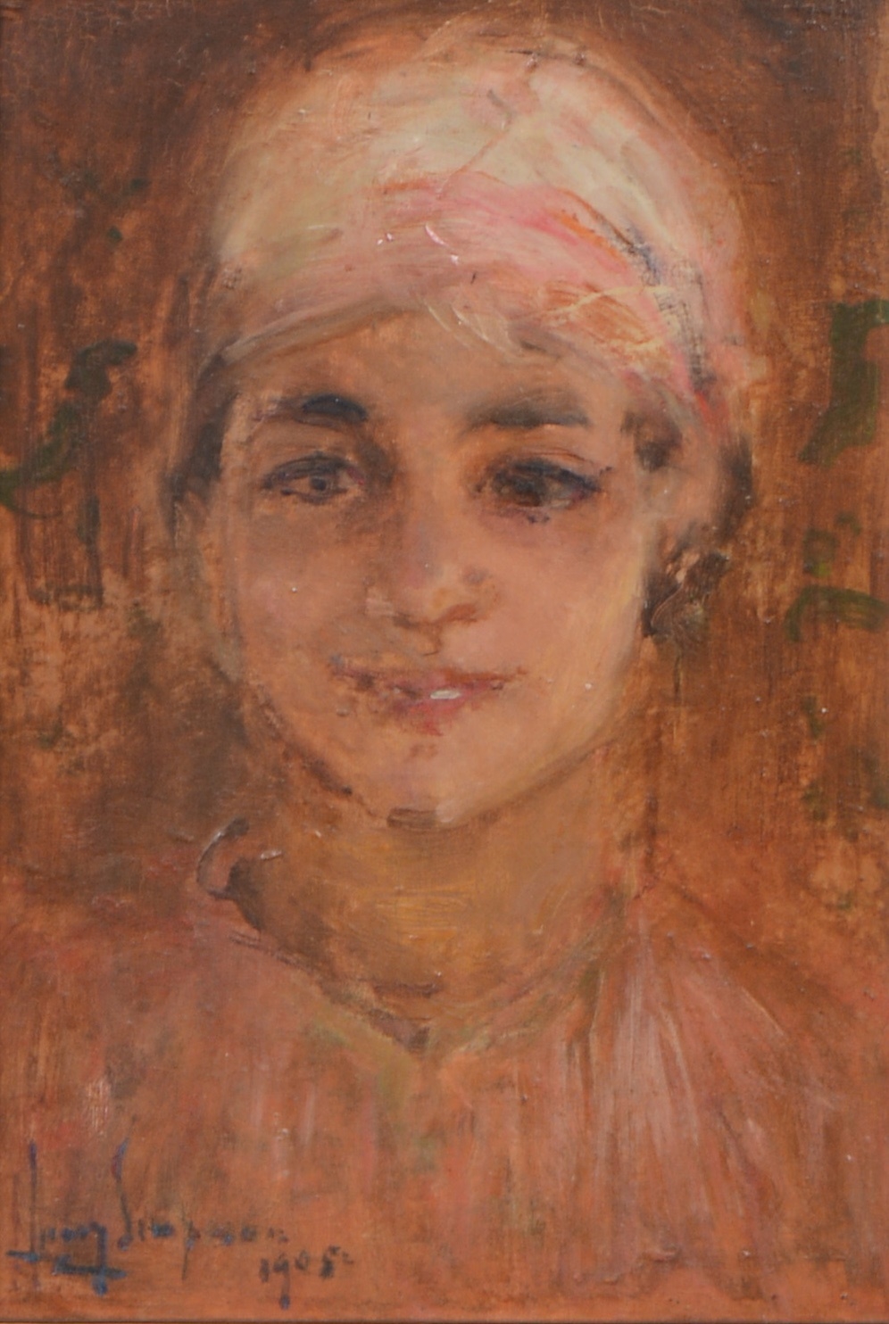 Henry Simpson | A Young Arab girl and Street Scene (1905) | MutualArt