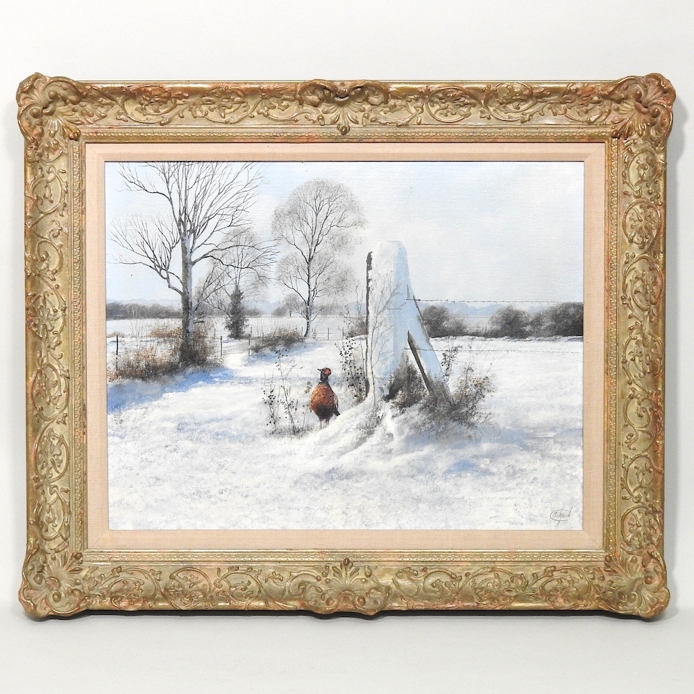 Clive Madgwick | Pheasant in Snow Scene | MutualArt