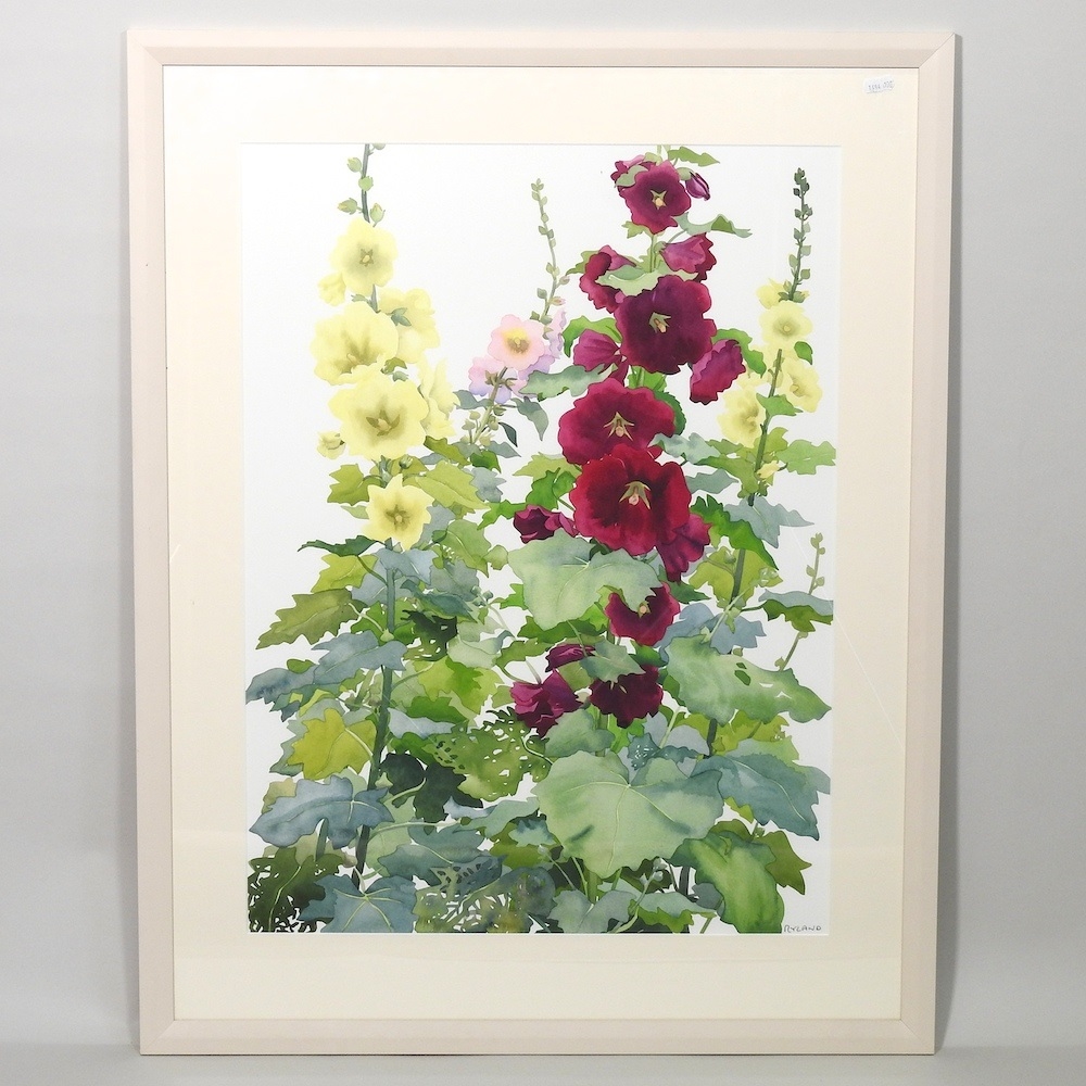 Christopher Ryland | Hollyhocks | MutualArt