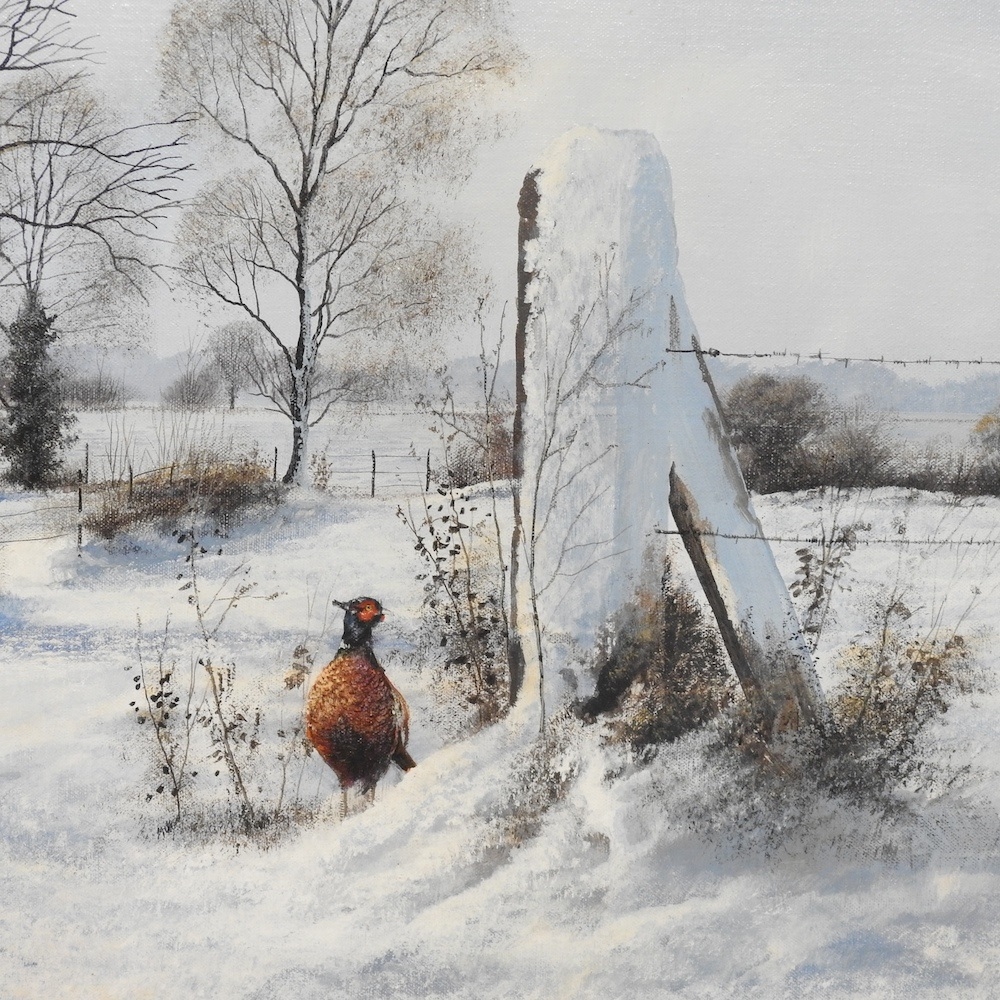 Clive Madgwick | Pheasant in Snow Scene | MutualArt
