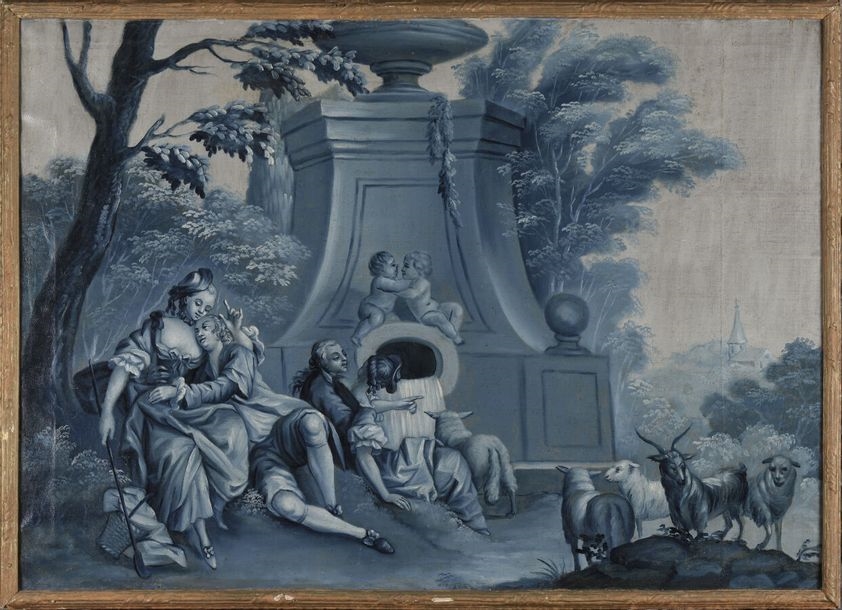 Jean-Baptiste Huet | 1811 Set of three compositions in blue monochrome. 1 | MutualArt