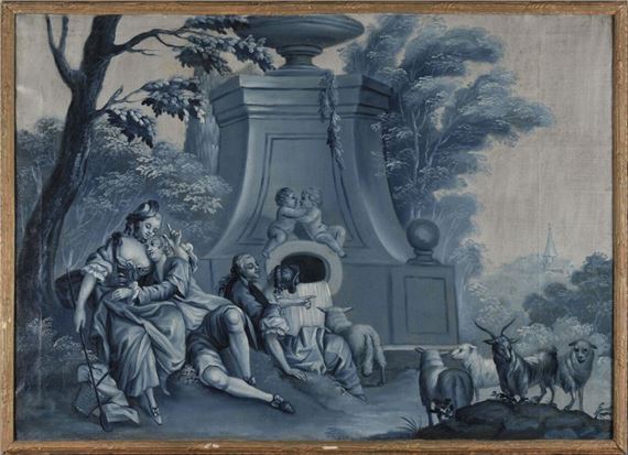 Jean-Baptiste Huet | 1811 Set of three compositions in blue monochrome ...