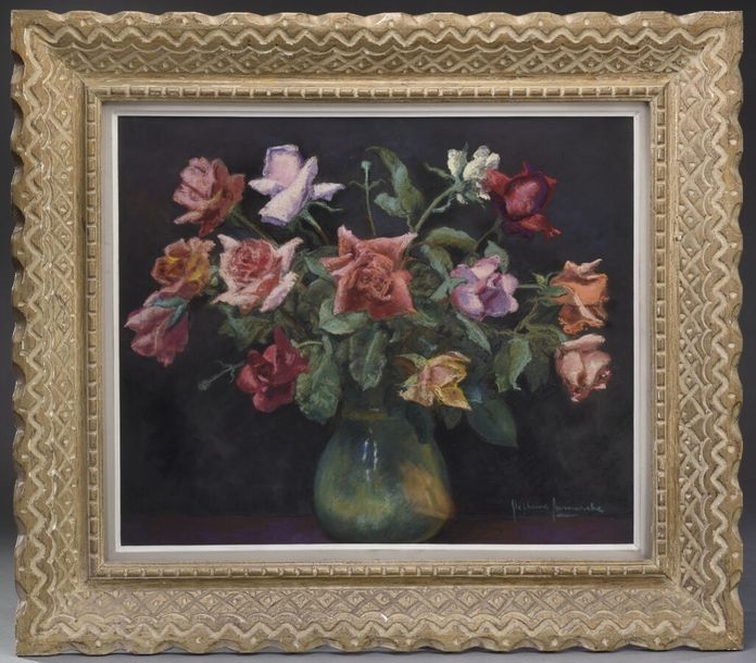Stéphane Lamarche | Still life with a bunch of roses | MutualArt