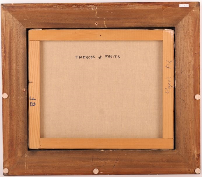 Georges Porcel | NATURE MORTE FAÏENCE ET FRUITS | MutualArt