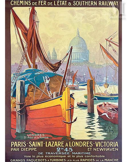 Rene Pean | Londres Saint Paul et la Tamise Paris Saint Lazare à ...