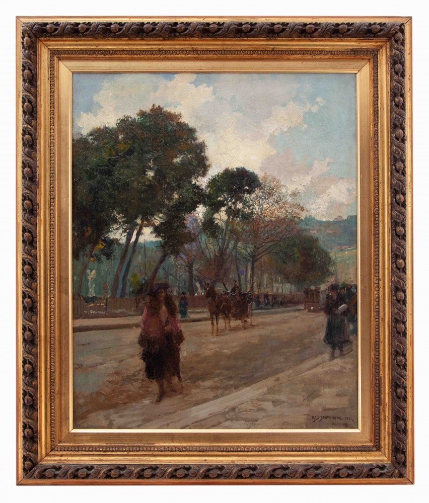 Francesco Paolo Diodati | Passeggiata lungo il viale a Napoli (1921 ...