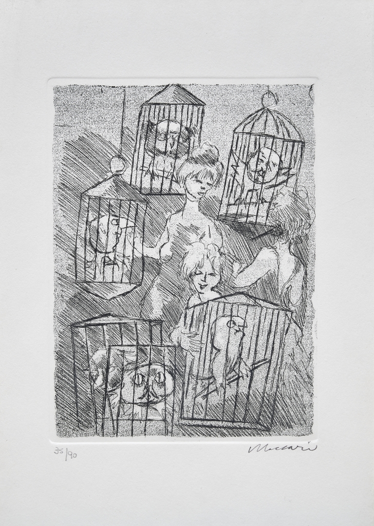Mino Maccari | Capricci in gabbia 1968 (1968) | MutualArt