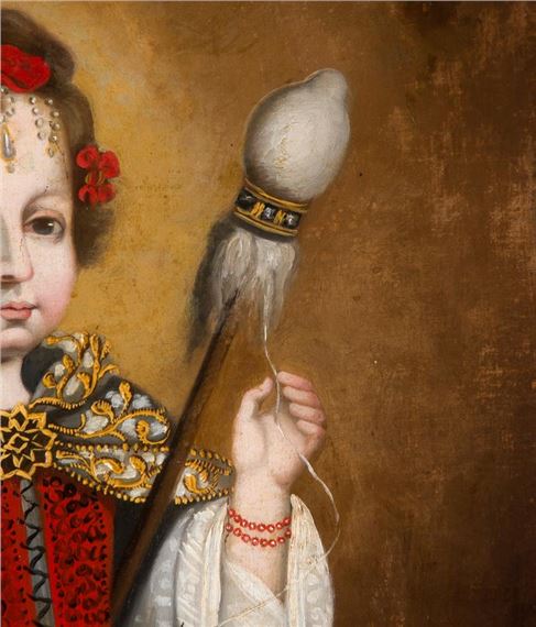 Spanish Colonial School, 17th Century | The Child Virgin Mary Spinning ...