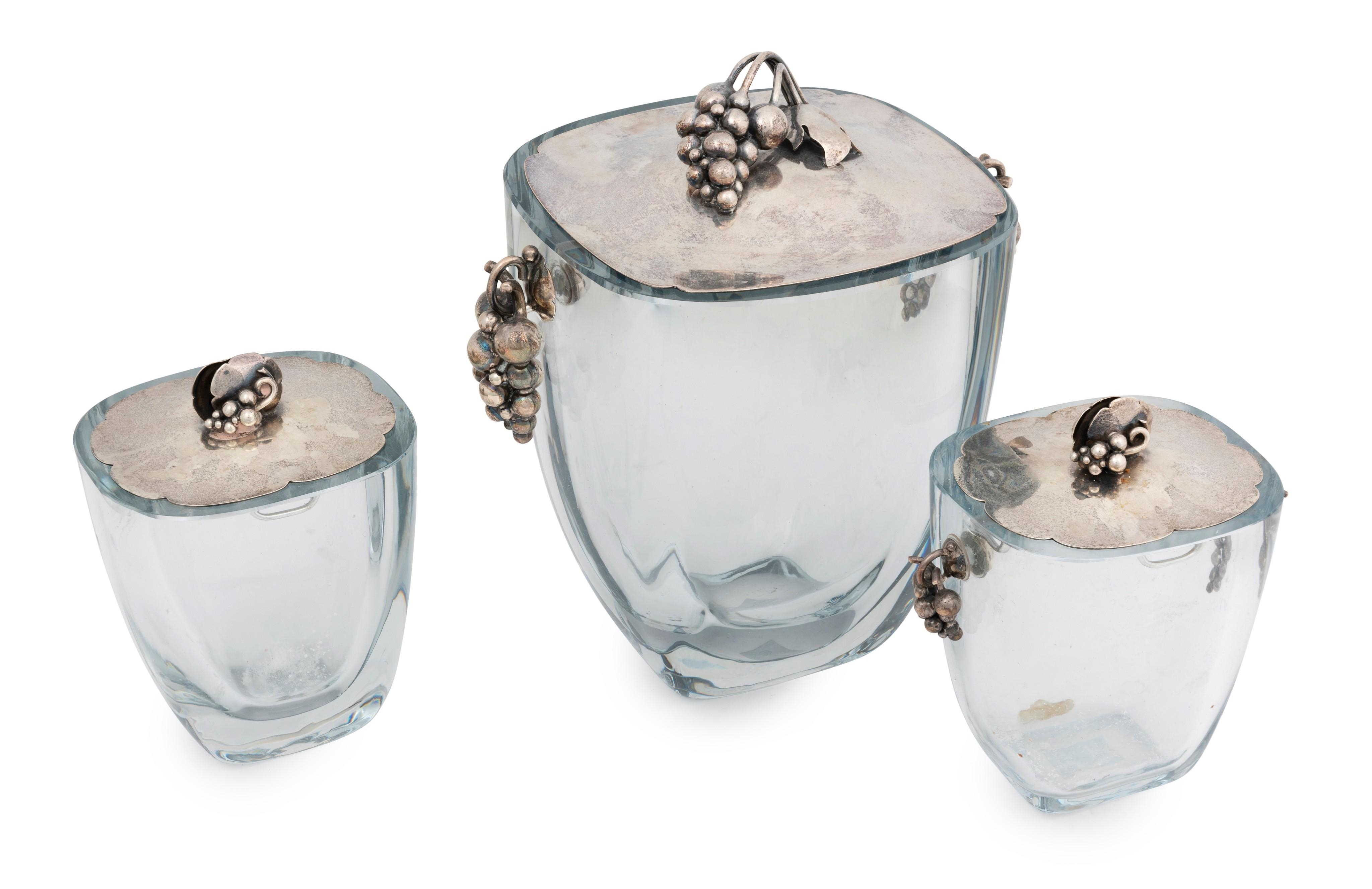 Dansk Guldsmede-Håndværk | A Danish sterling silver covered glass ice ...
