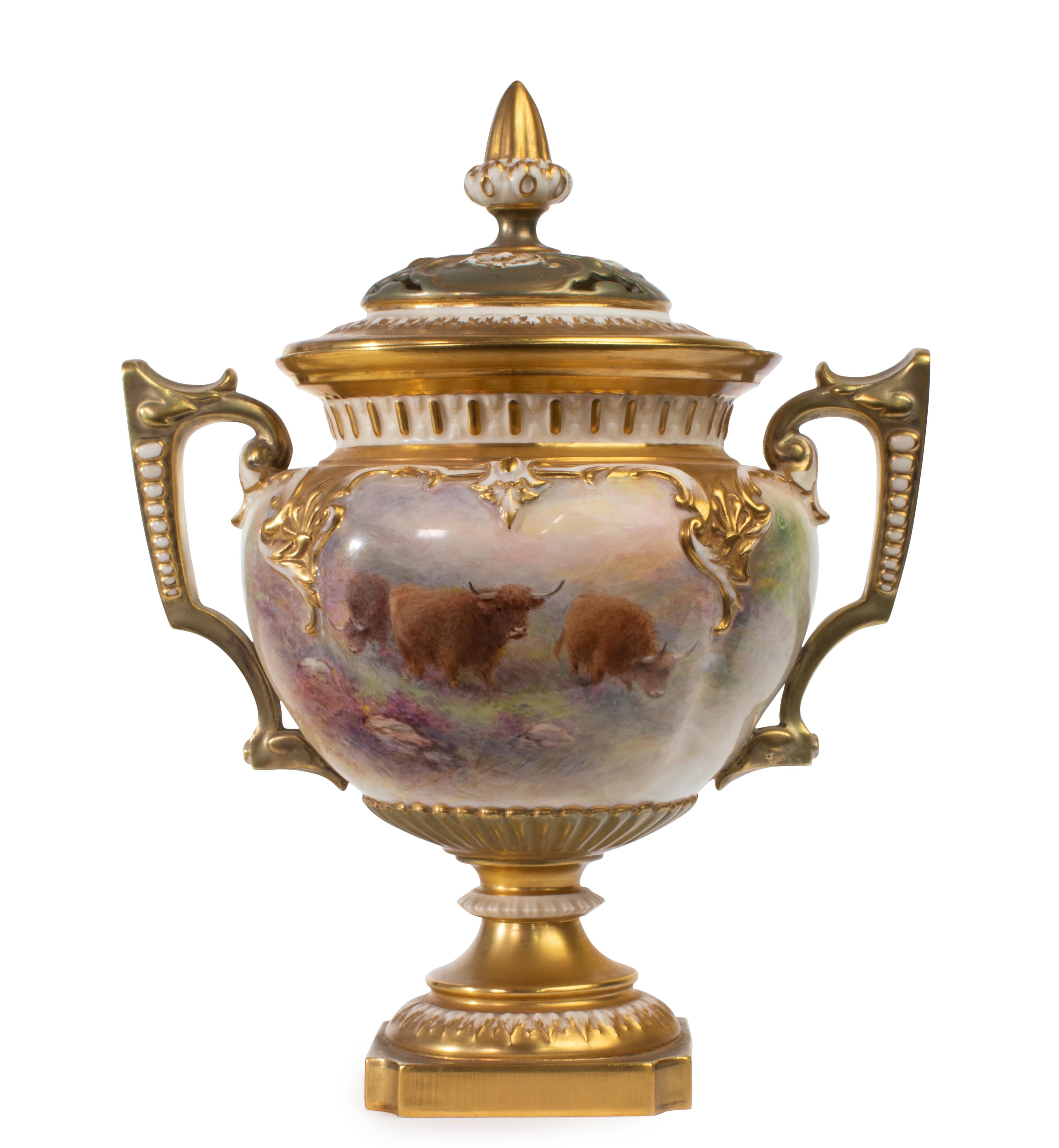 Harry Stinton | A fine Royal Worcester covered urn vase by Harry ...