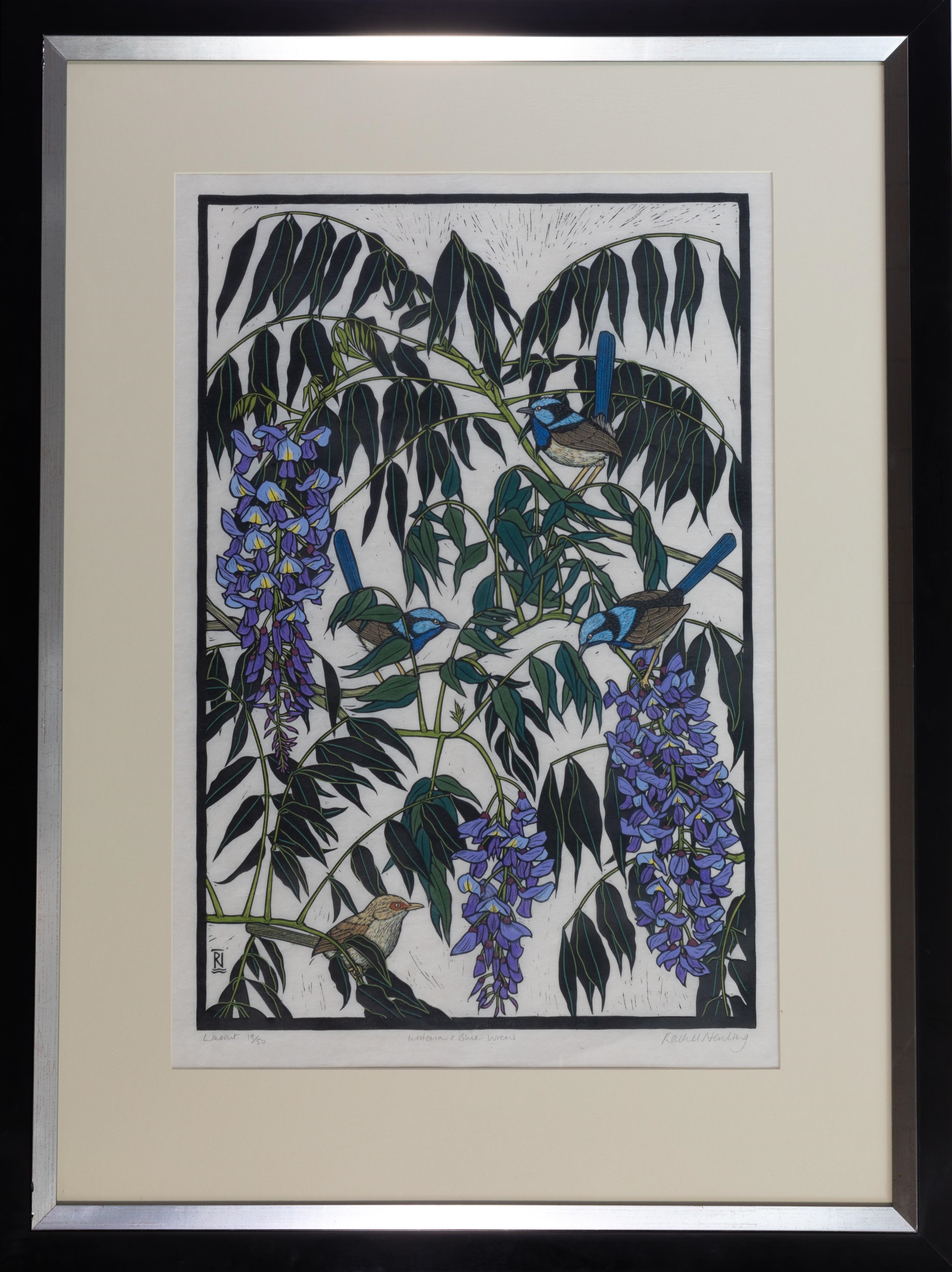 Rachel Newling | Wisteria and Blue Wrens | MutualArt