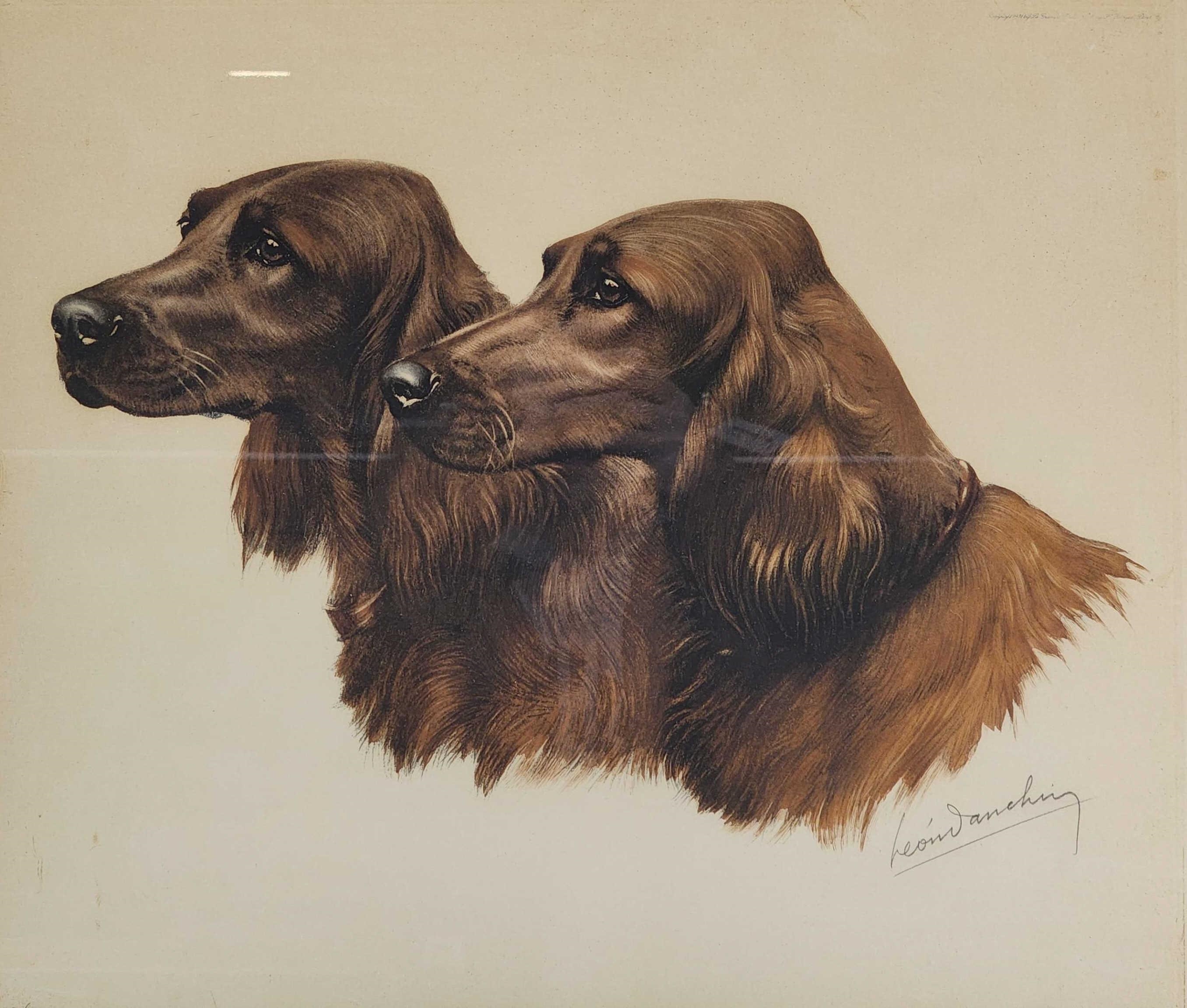 Danchin Leon | Two Irish Setters | Compare similar artworks | MutualArt