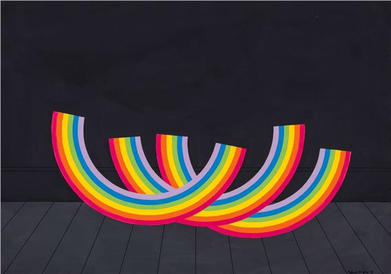 Patrick Hughes | Triple Rainbow (1978) | MutualArt