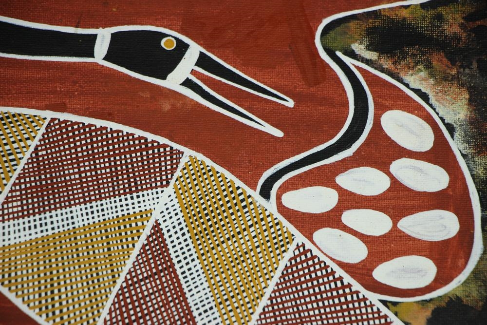 Andrew Narorrua | Brolga with Nest and Eggs (2019) | MutualArt