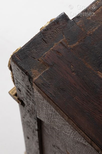 Pierre Harry Mewesen | Wooden chest of drawers inlaid with cubes in ...