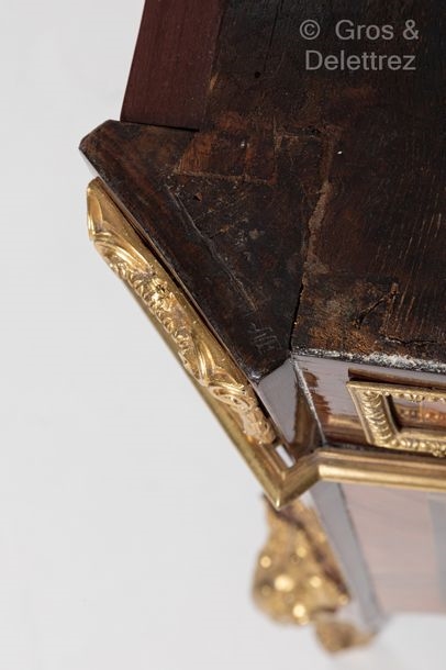 Pierre Harry Mewesen | Wooden chest of drawers inlaid with cubes in ...