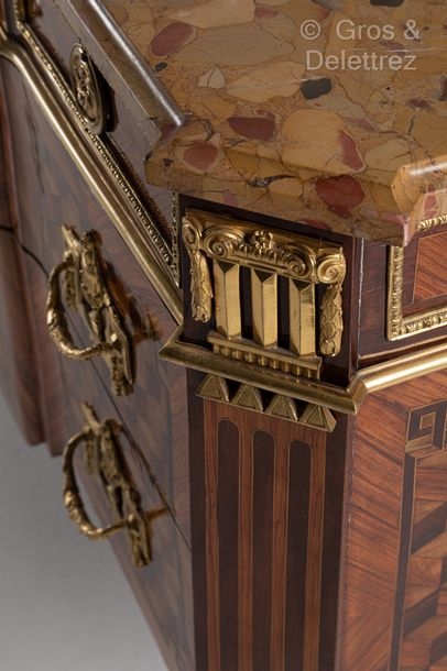 Pierre Harry Mewesen | Wooden chest of drawers inlaid with cubes in ...