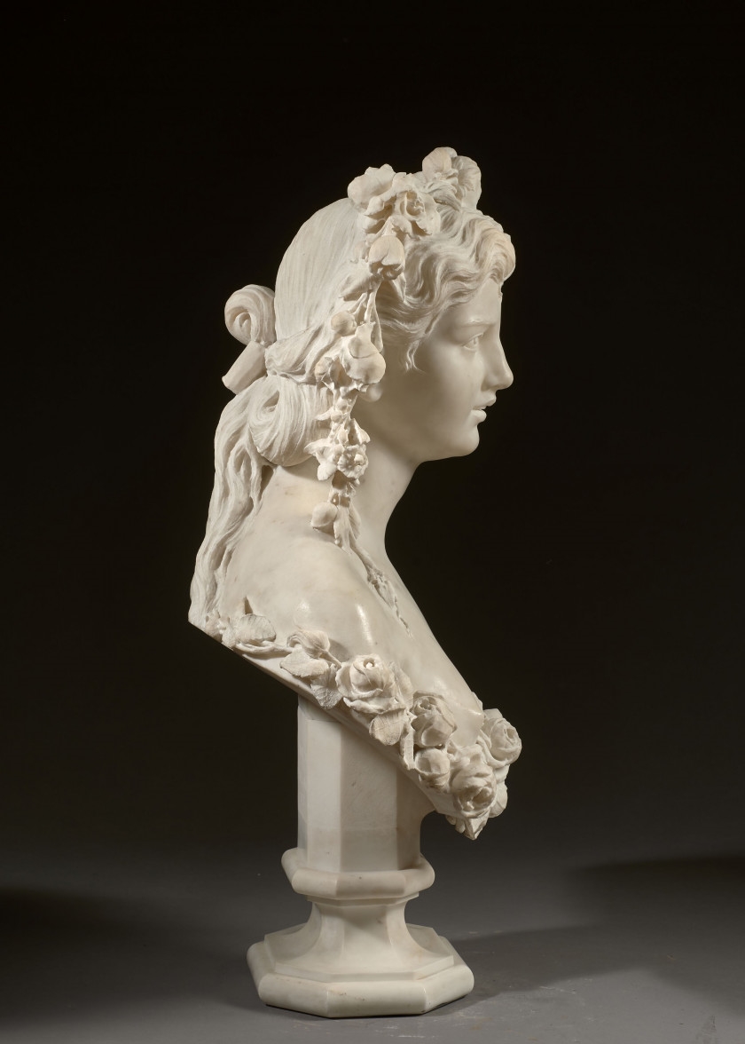 Gelindo Monzini | Buste de Flore (1875) | MutualArt