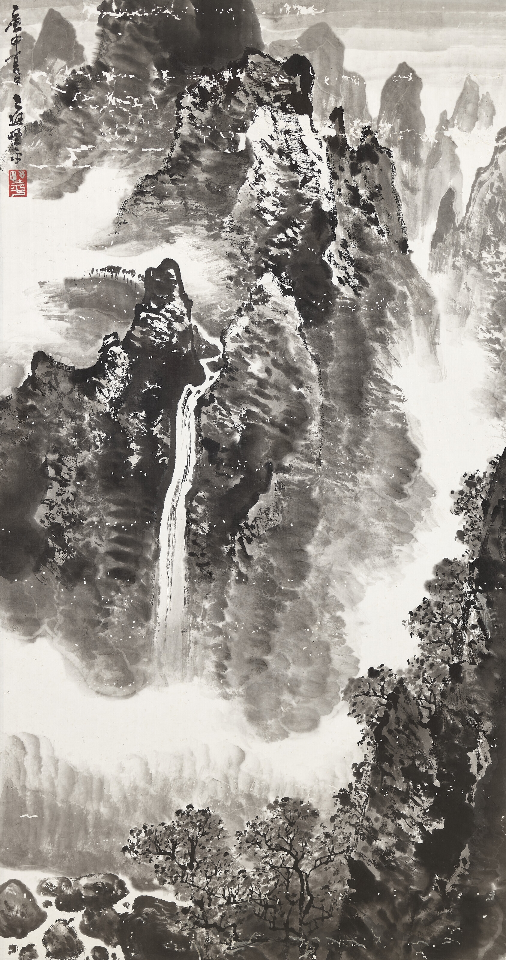 Ying Yeping | Waterfall in Snow Mountains (1980) | MutualArt