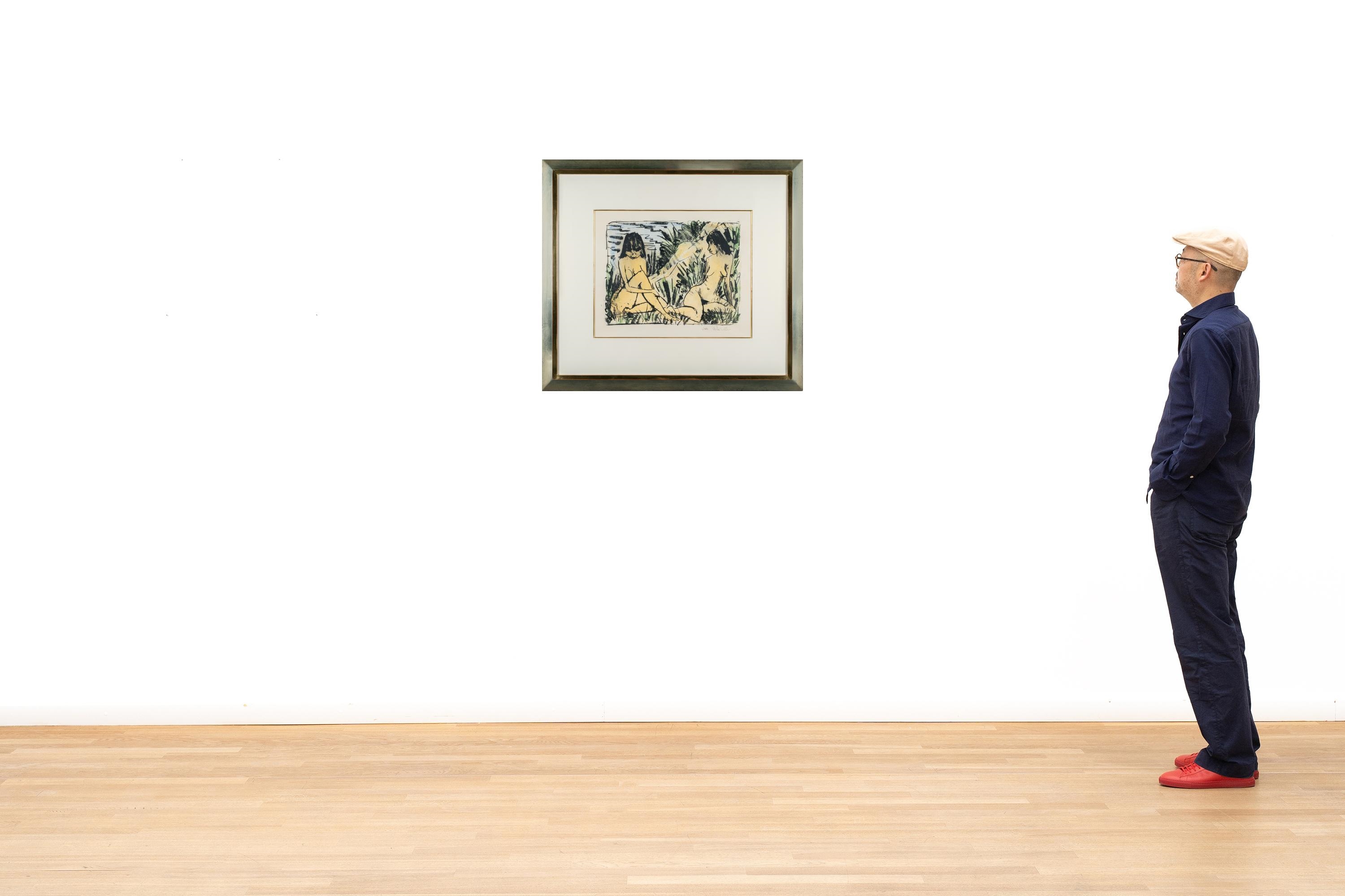 Otto Müller | Two girls sitting on a dune (1) (1920) | MutualArt