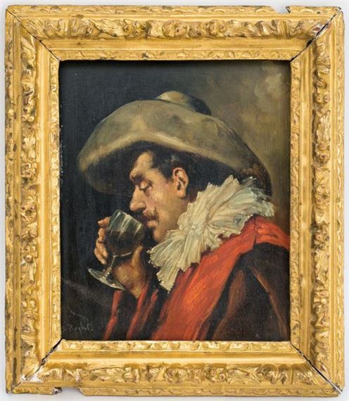 Ferdinand Roybet | Musketeer drinking | MutualArt