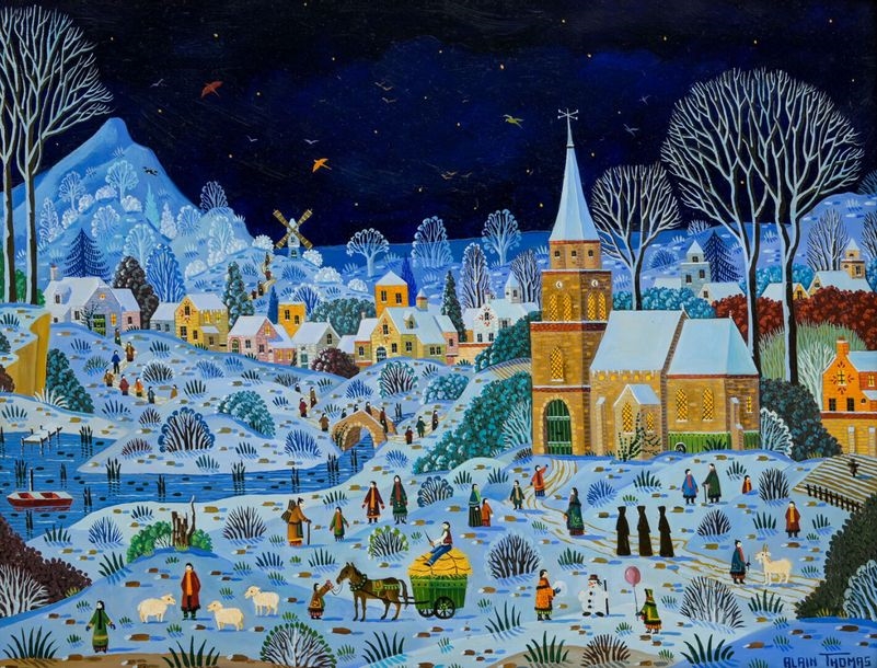 Alain Thomas | Animated winter night landscape (1942) | MutualArt