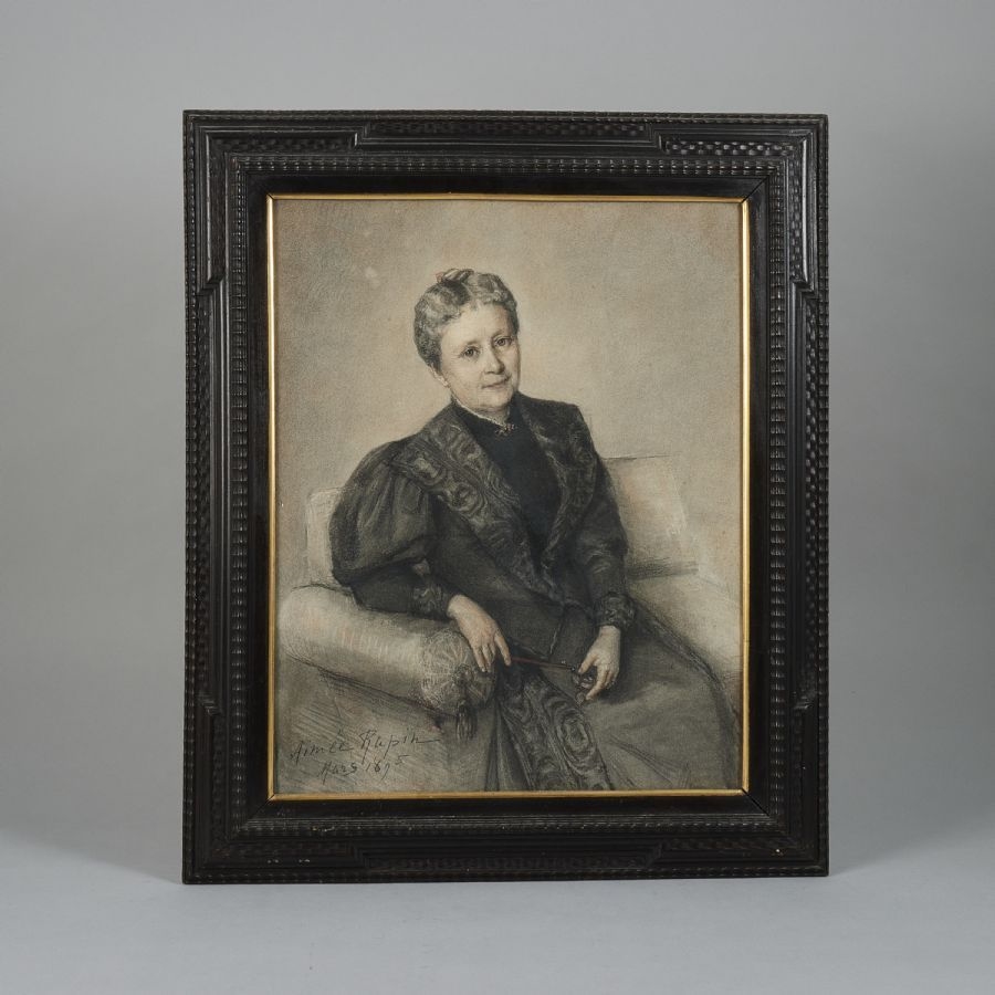 Aimee Rapin | Schweiz. Sittande kvinna. Signerad mars 1895. Image ...