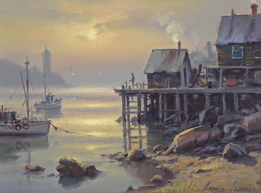 Andris Jansons | Misty Harbour (1981) | MutualArt