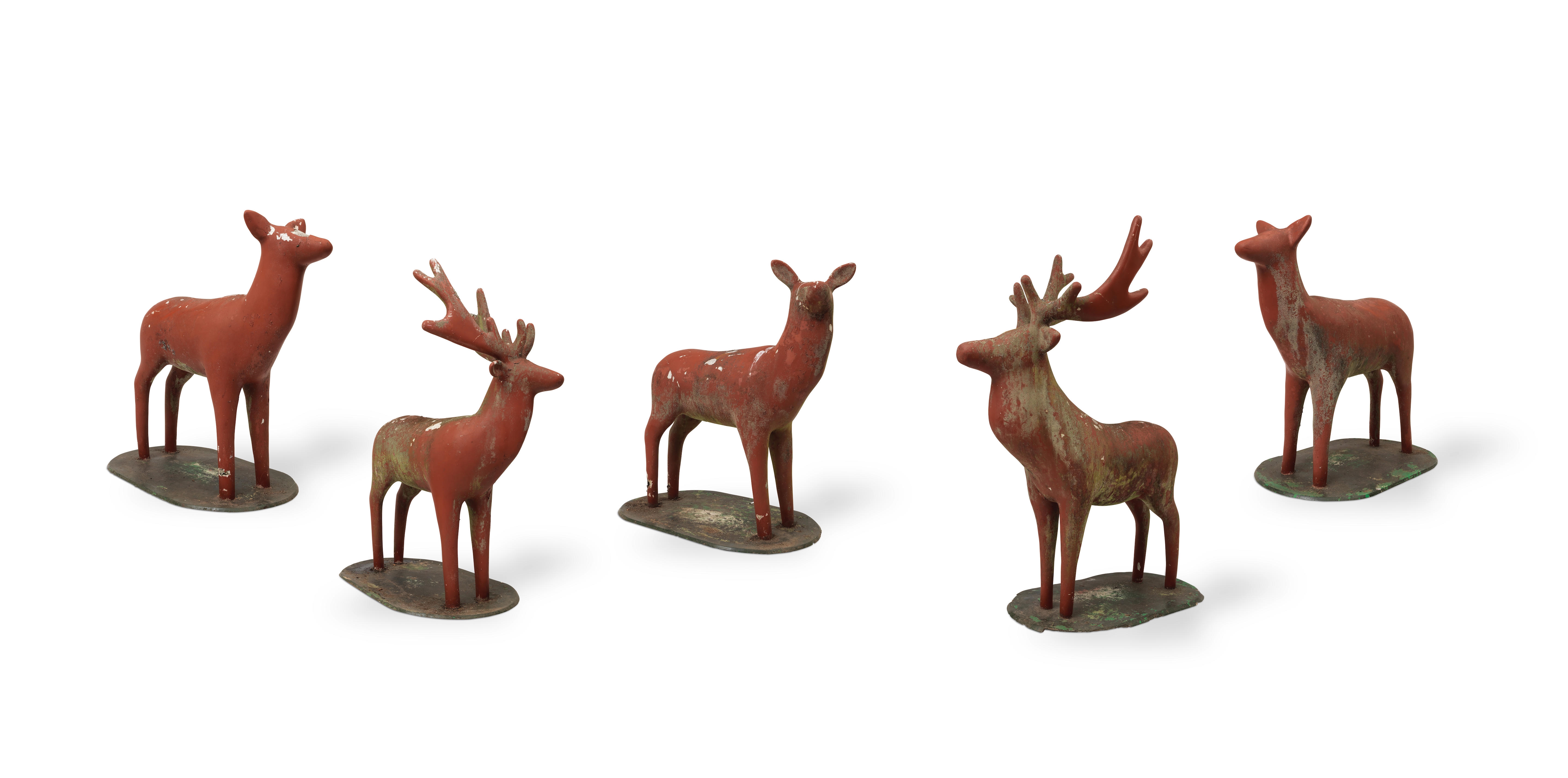 Nicholas Monro | A herd of painted fibreglass Fallow deer | MutualArt