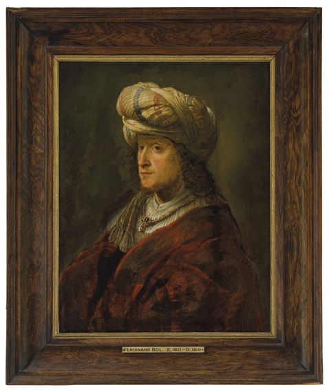 Ferdinand Bol | Portrait of a man in a turban, bust-length | MutualArt